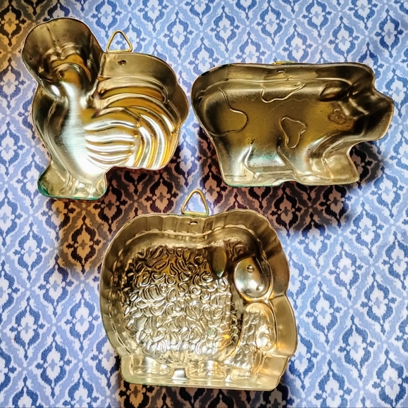 Accents | 3 Vintage Avon Small Copper Farm Animal Molds | Poshmark
